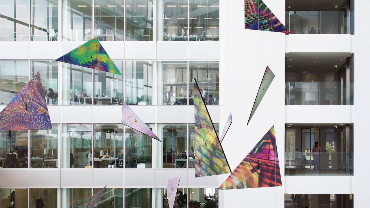 Lenticular Cloud - Art Installation for an Office Building